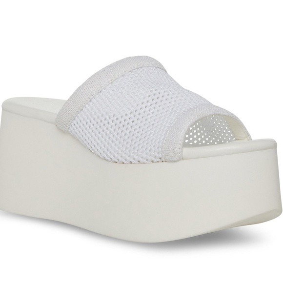 Madden Girl | Shoes | Madden Girl Cade White Knit Wedge Sandals | Poshmark